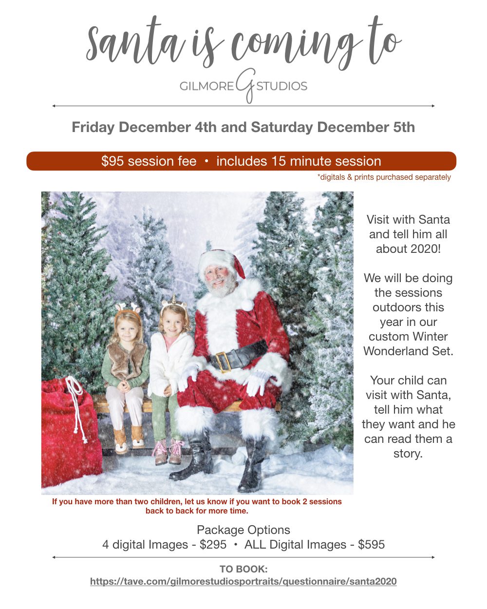 Fall and Winter Mini Sessions 2020 - Now Booking: Santa Experience