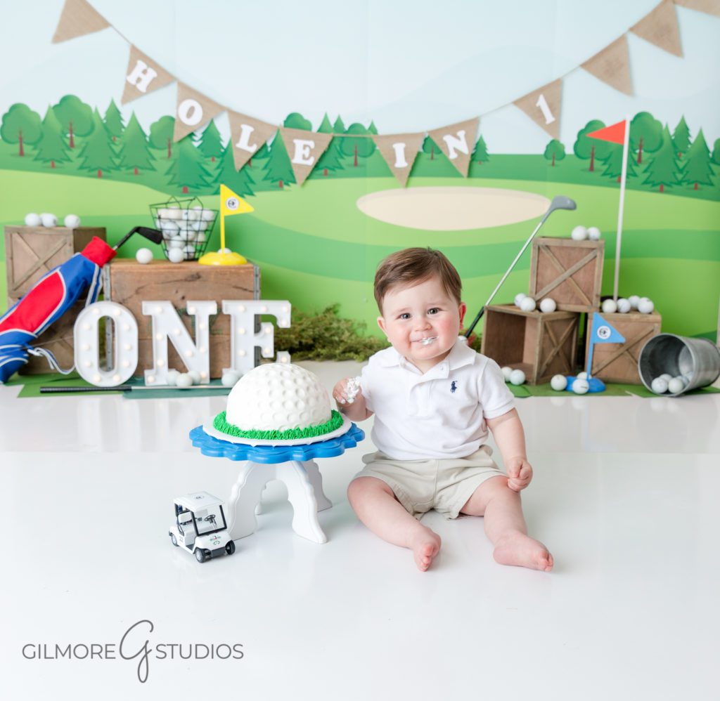 Golf Cake Smash Theme - Hole in 1 - One Year Old - Gilmore Studios ...