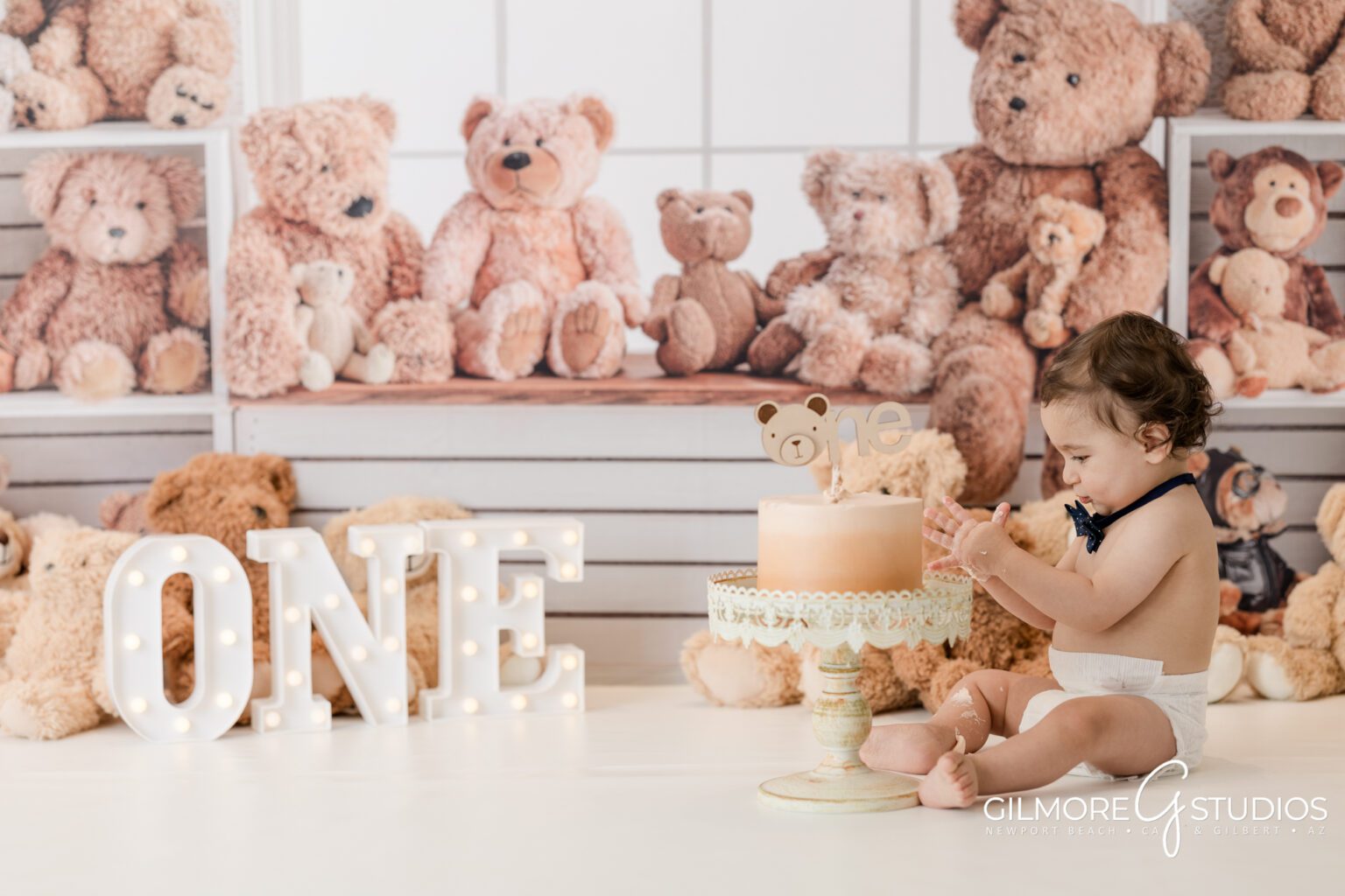 Teddy Bear Birthday Party Cake Smash & Family Portrait Session - Gilmore Studios | Orange County ...