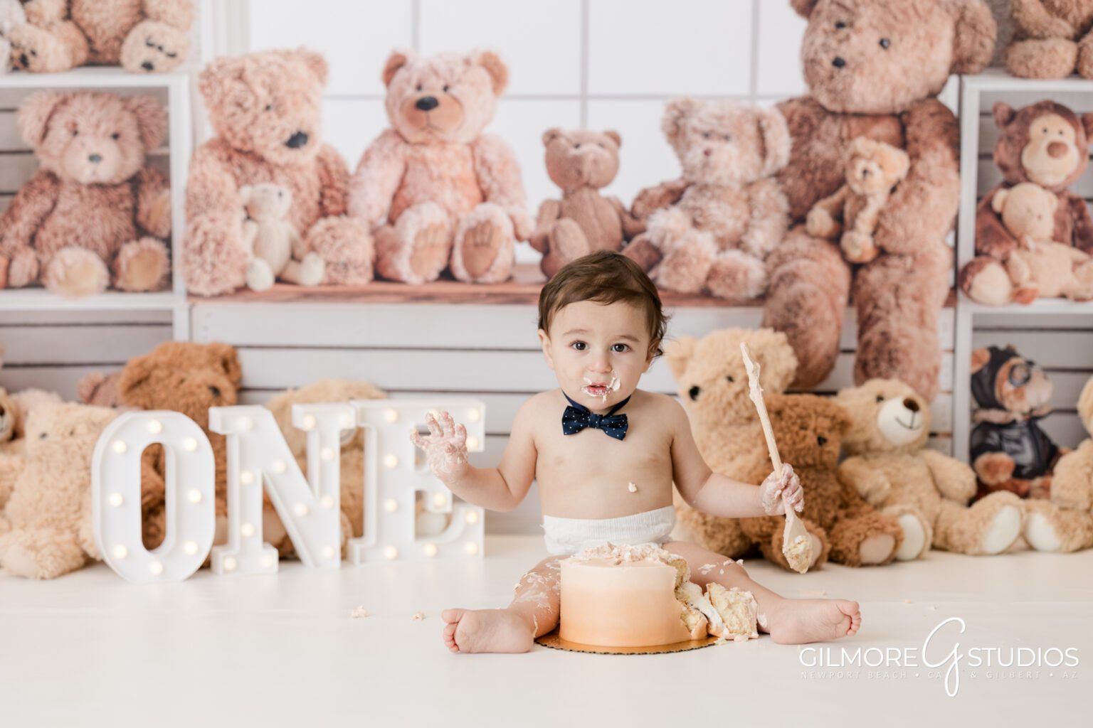 Teddy Bear Birthday Party Cake Smash & Family Portrait Session - Gilmore Studios | Orange County ...