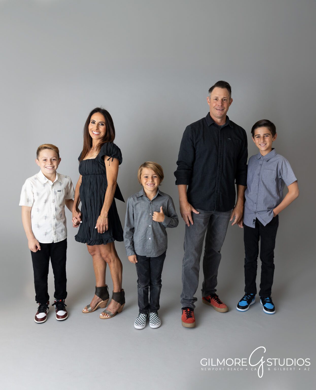 Studio Family Portrait Session on Solid Gray Background - Gilmore ...