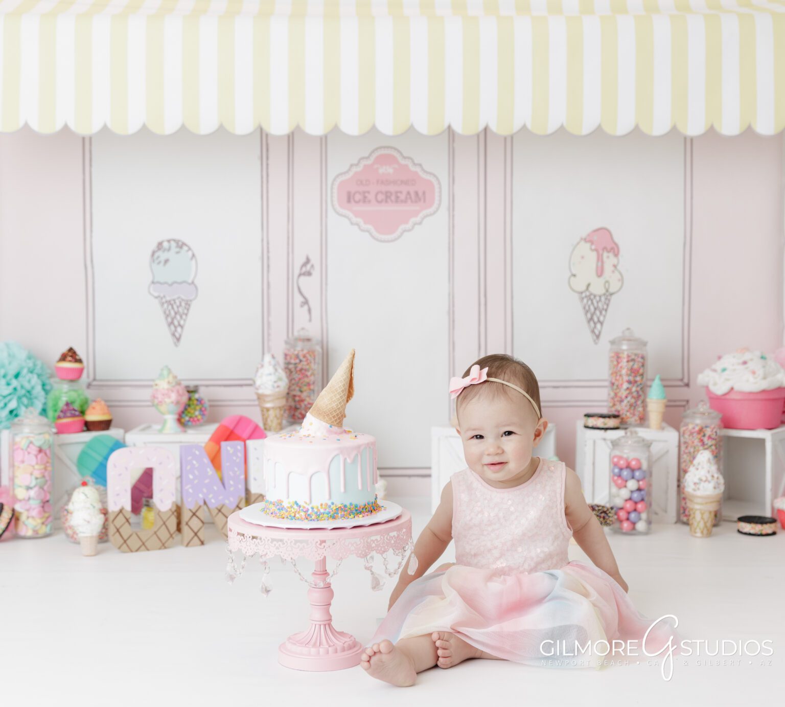 Ice Cream Cake Smash Theme - First Birthday Photographer - Gilmore ...