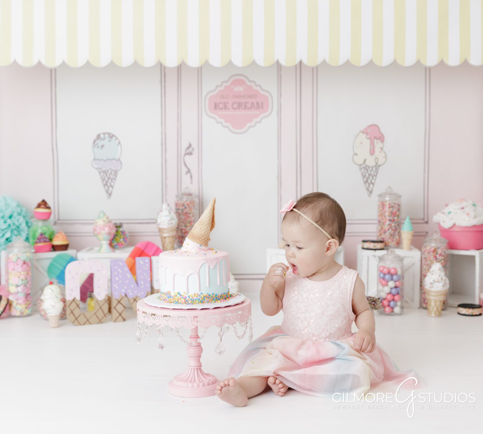 Ice Cream Cake Smash Theme - First Birthday Photographer - Gilmore ...