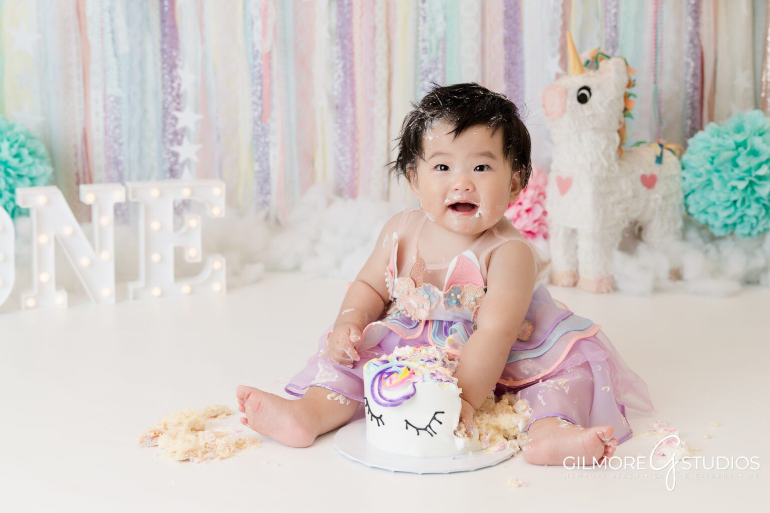 Unicorn Cake Smash Theme - 1st Birthday Session - Gilmore Studios ...